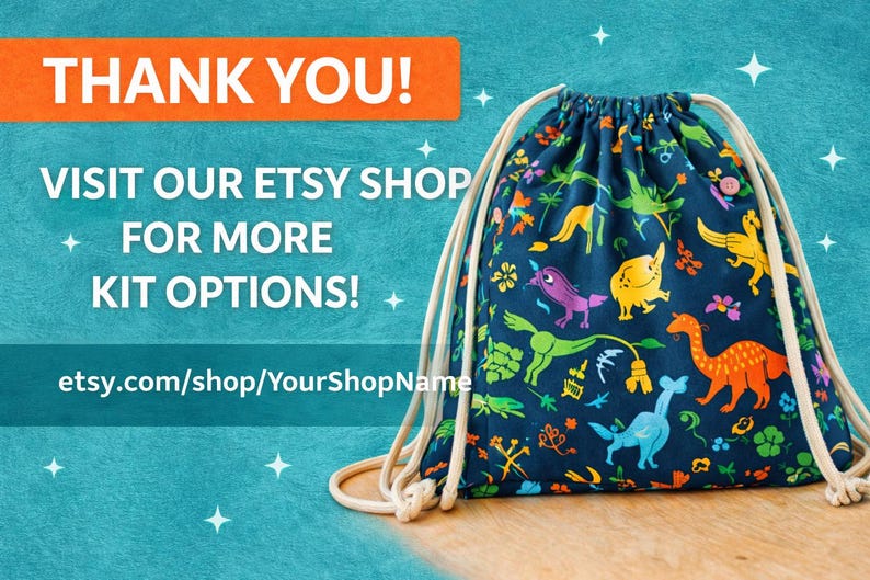 Kids Drawstring Backpack Sewing Kit – Beginner Learn to Sew Project ...