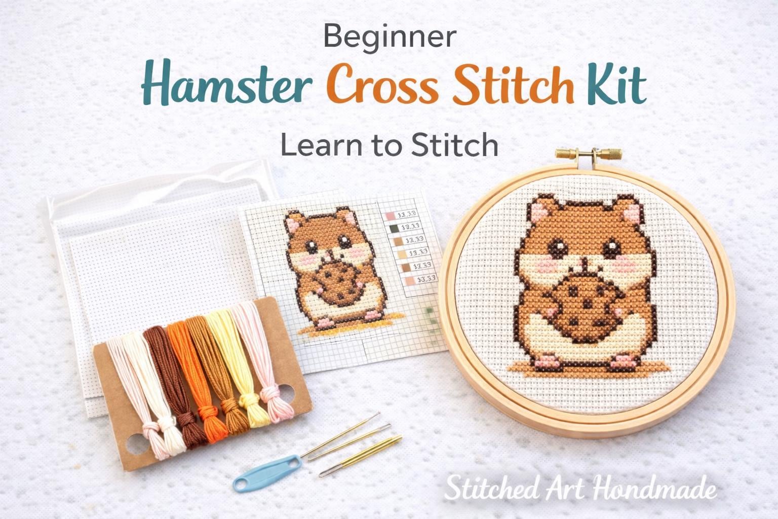 Beginner Cross Stitch Hamster Kit – DIY Learn to Stitch - Etsy