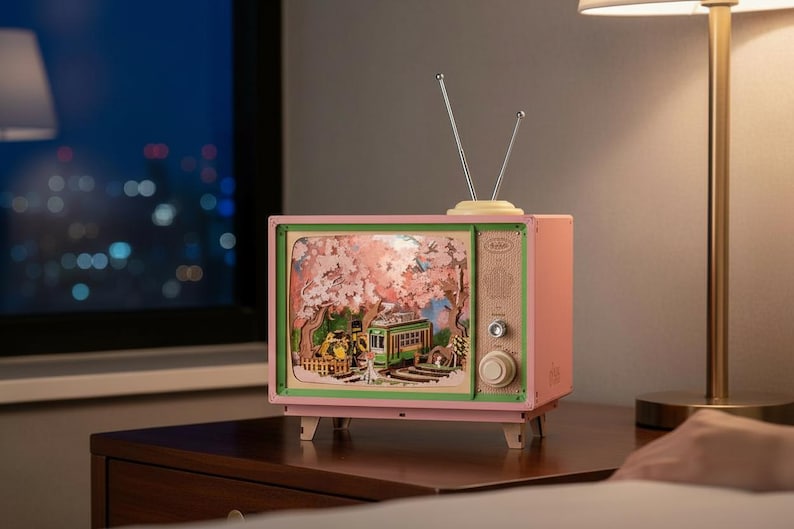 DIY Sakura Music Box 3D Wooden Puzzle | Lighted Craft Model | Japanese ...