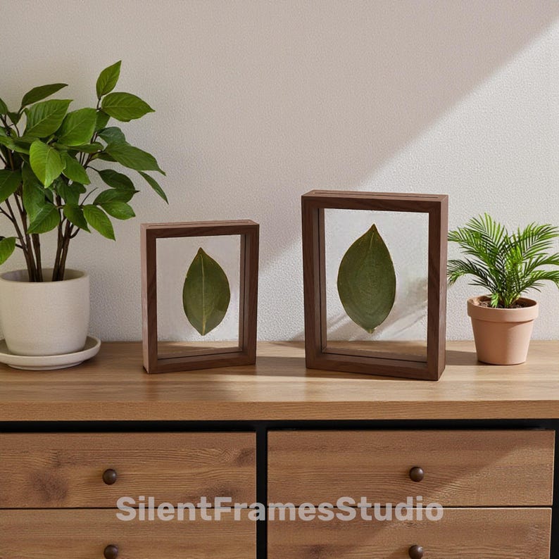 Floating Picture Double-sided Frame With Glass Backing - Etsy