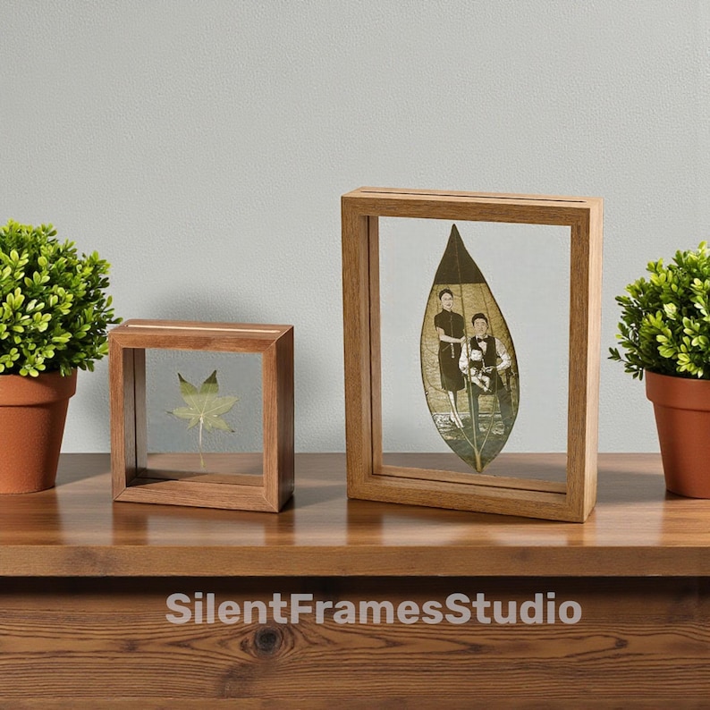 Floating Picture Double-sided Frame With Glass Backing - Etsy