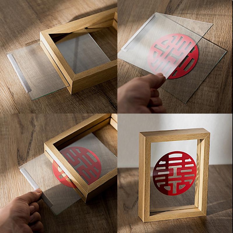 Floating Picture Double-sided Frame With Glass Backing - Etsy