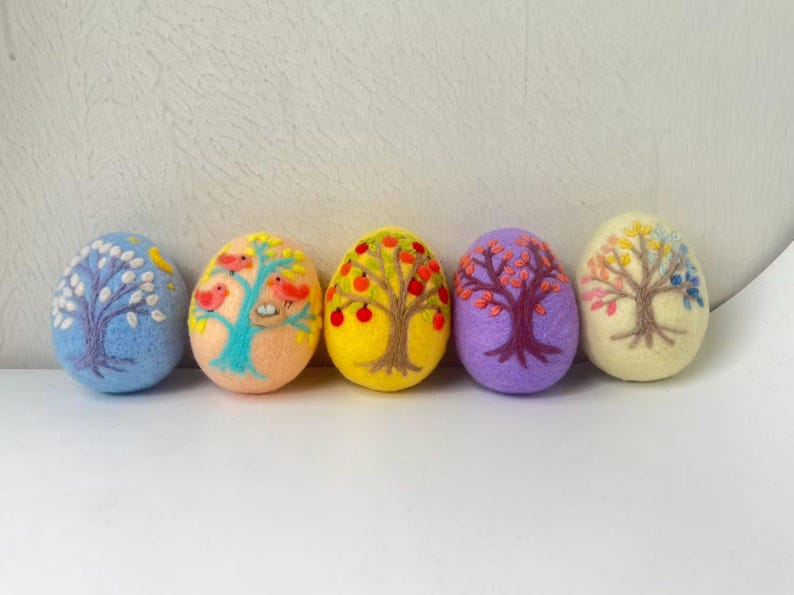 Handmade Needle Felted Tree of Life Easter Egg, Pastel Spring Decor - Etsy