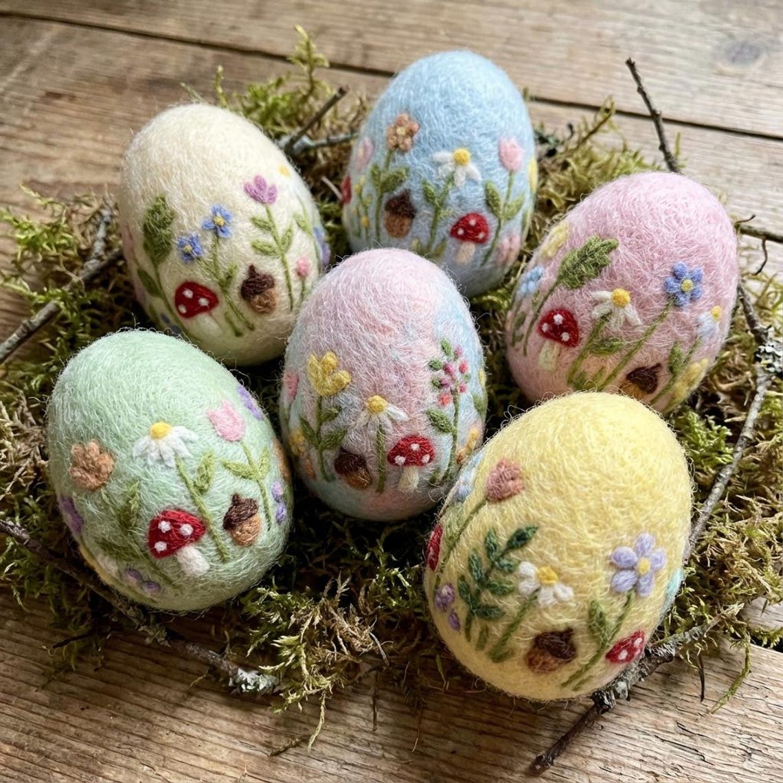 Handmade Needle Felted Wool Ornament, Spring Woodland Home Accent ...