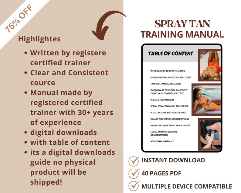 Spray Tan Training Manual: Edition 2026 - Etsy UK