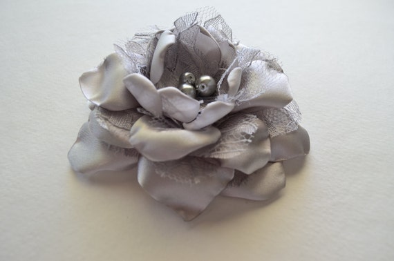 Silver Flower Clip | Etsy