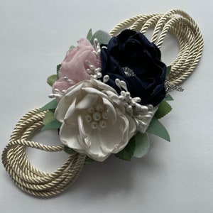 Navy, Dusty Pink and Cream Lasso With Greenery and Cross - Etsy