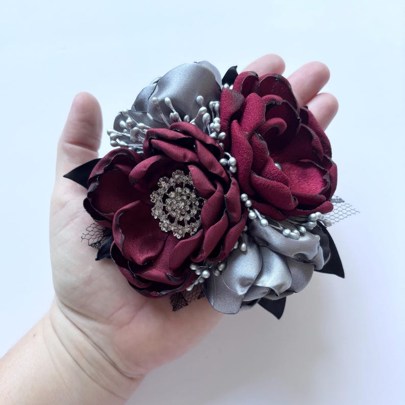 Maroon, Grey and Black Corsage Pin, University of Alabama, Bama Rush ...