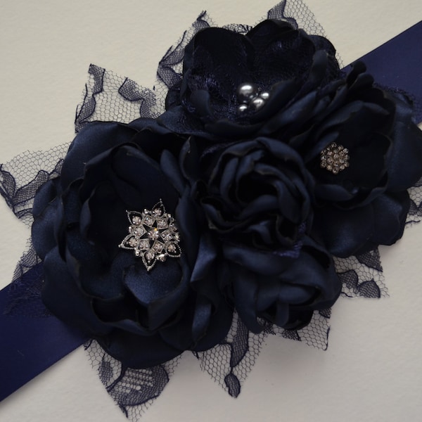 Navy Blue Sash - Etsy