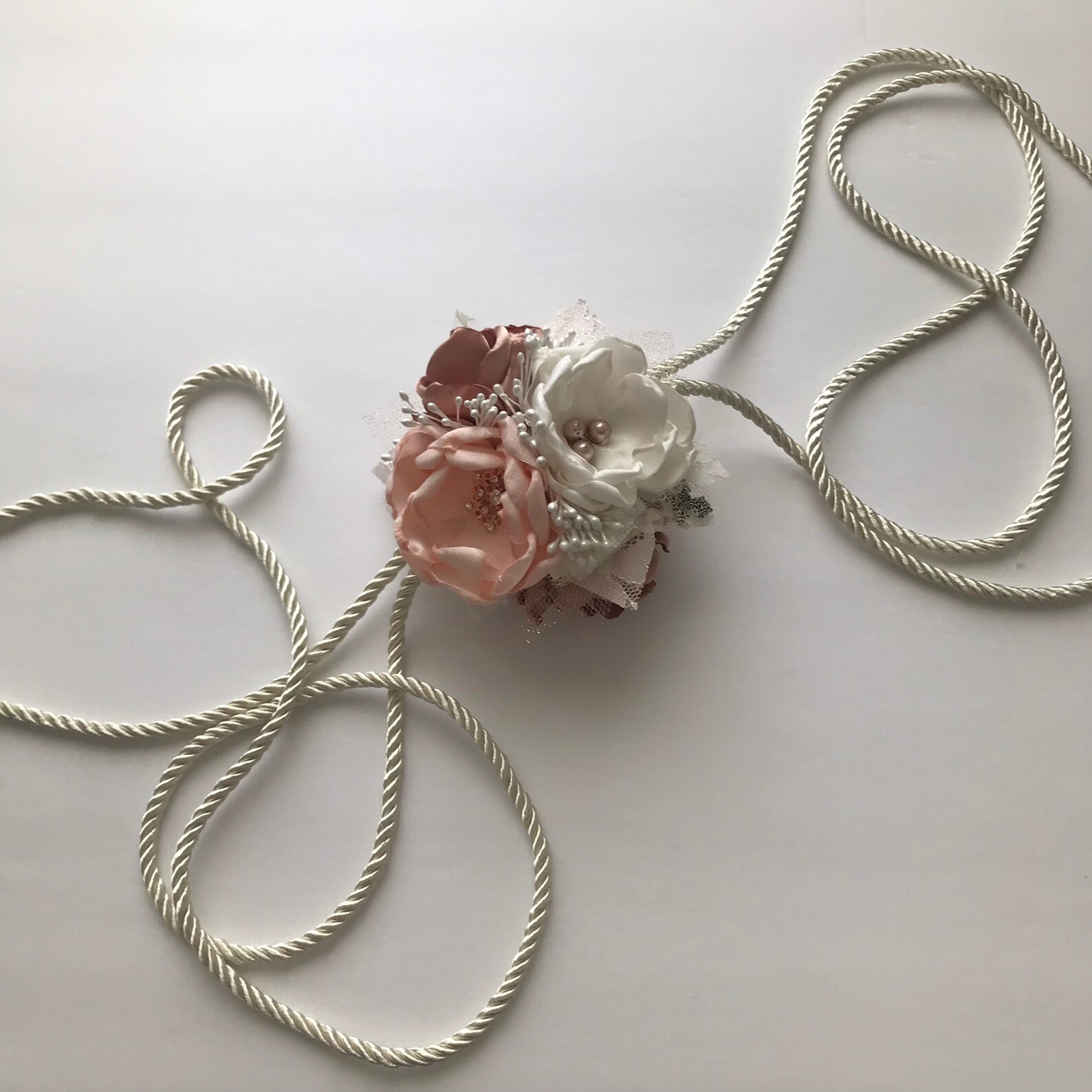 Cream Blush and Rose Gold Wedding Lasso With Cross - Etsy