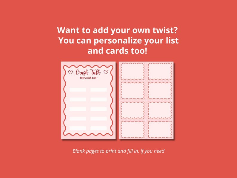 Galentine's / Anti-valentine’s Day Game – Crush Talk – Printable PDF ...