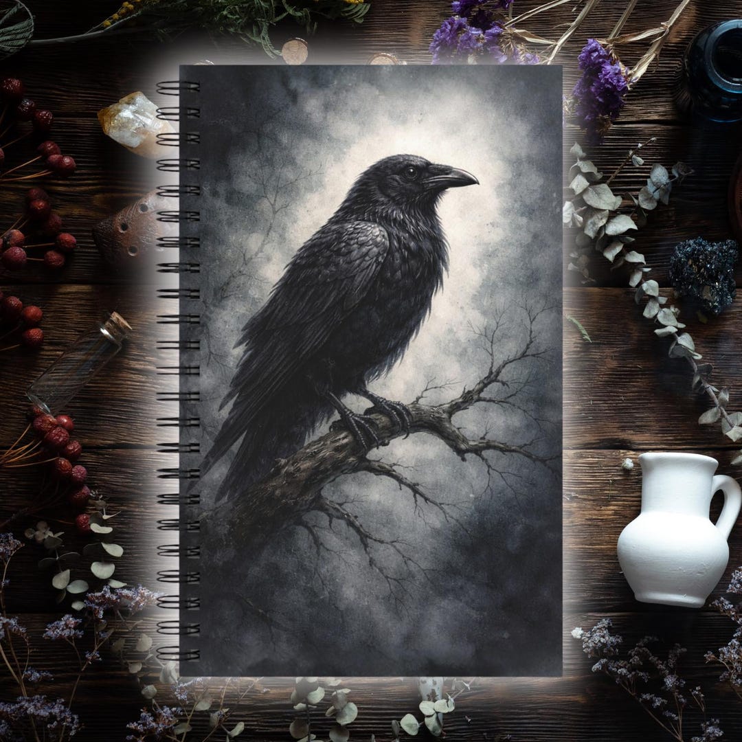 Raven Notebook Crow - Gothic Diary Spiral - Odin Viking Journal ...