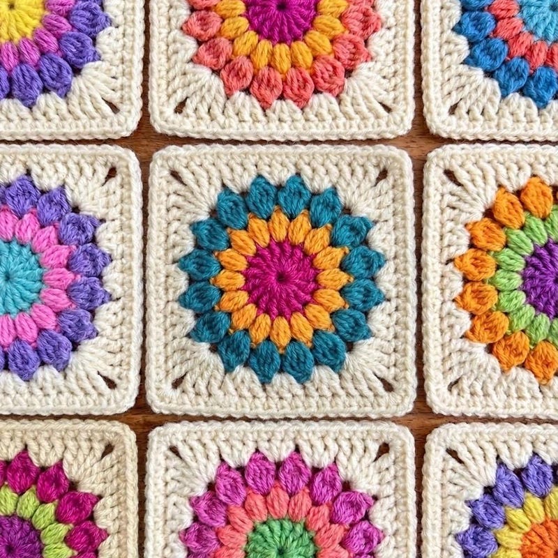 Flower Granny Square Wall - Etsy