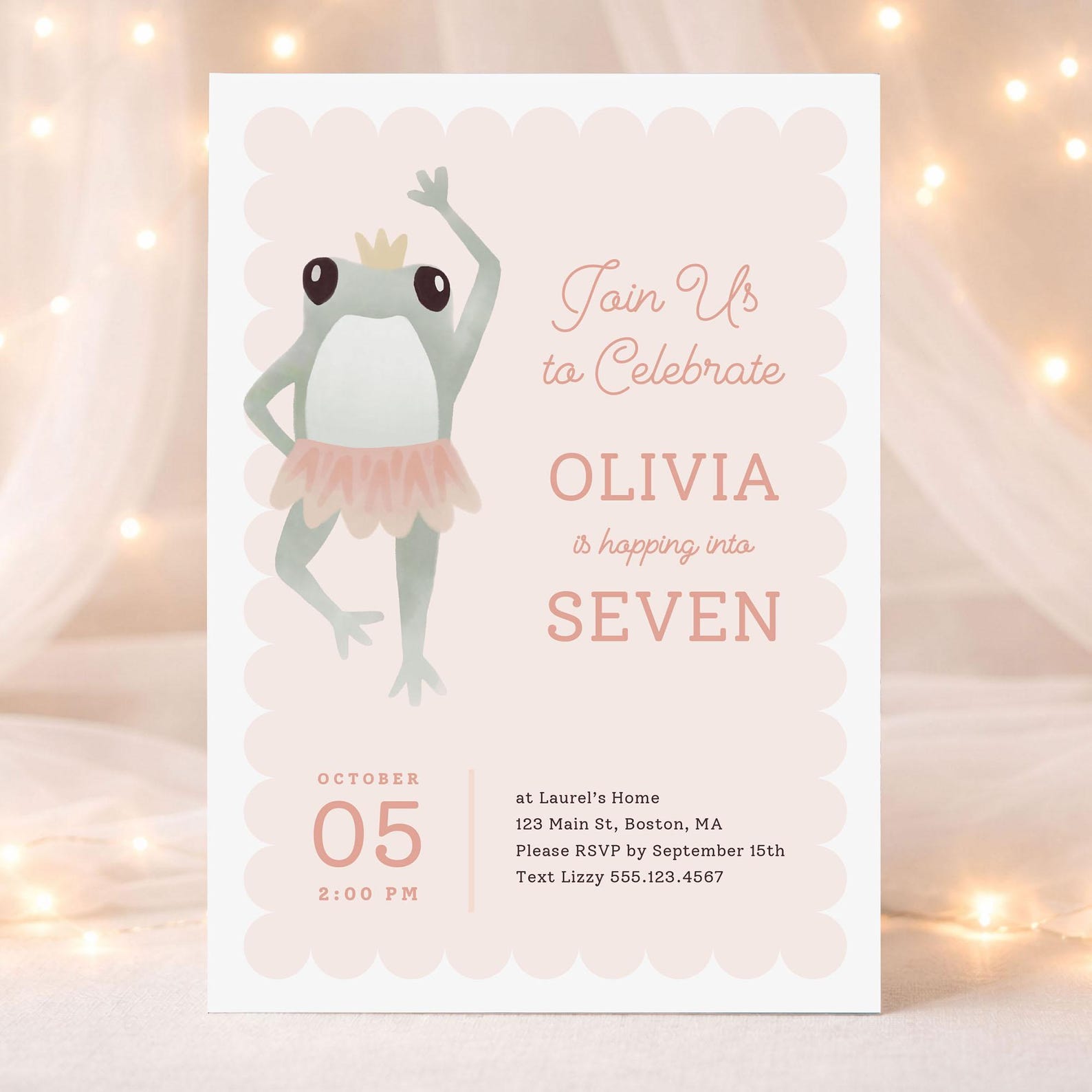 Princess Frog Birthday Invitation | Ballet Frog Party Invite | Editable ...