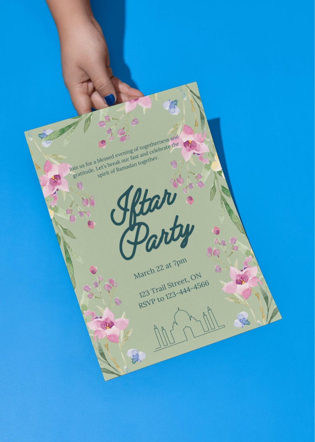 Editable Iftar Invitation | Ramadan Dinner Invite | Canva Template ...