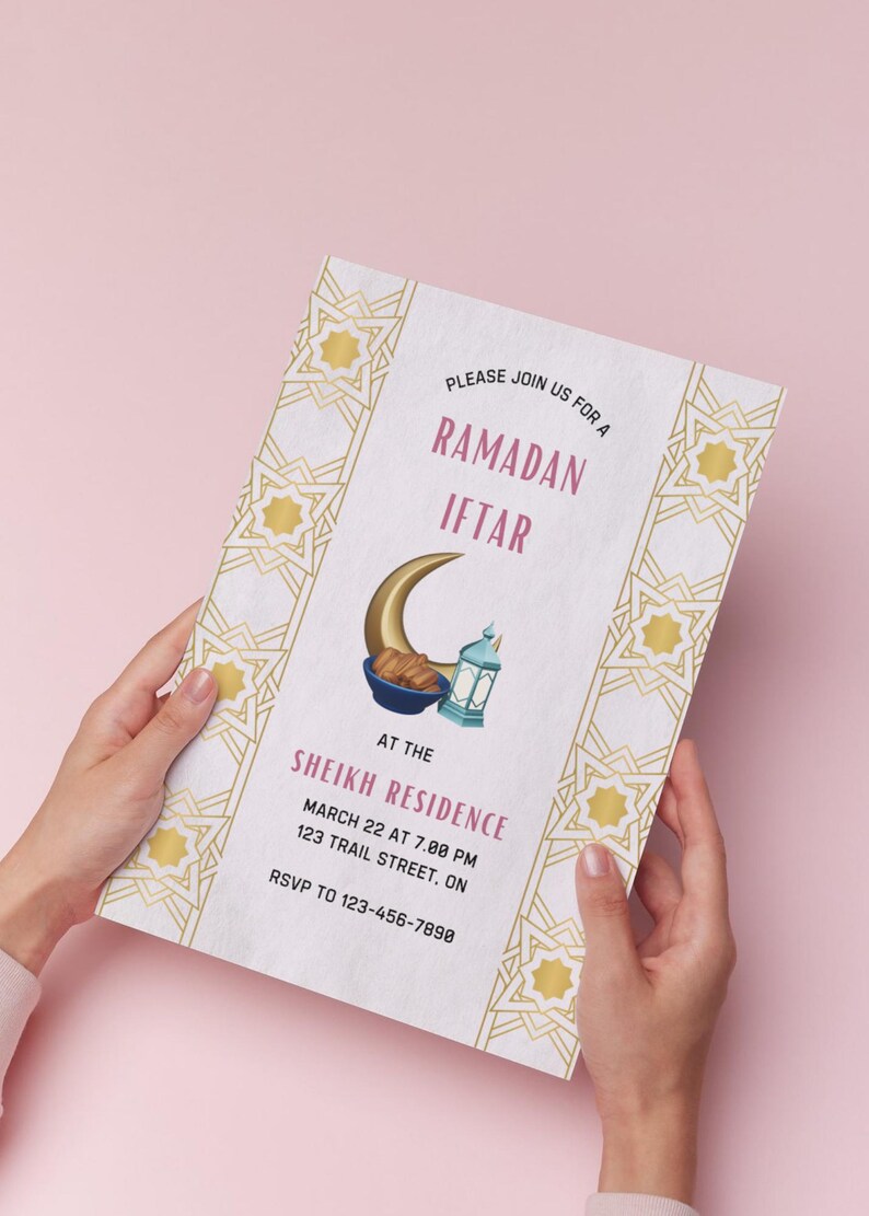 Ramadan Iftar Dinner Invitation | Editable Printable Invite | Islamic ...