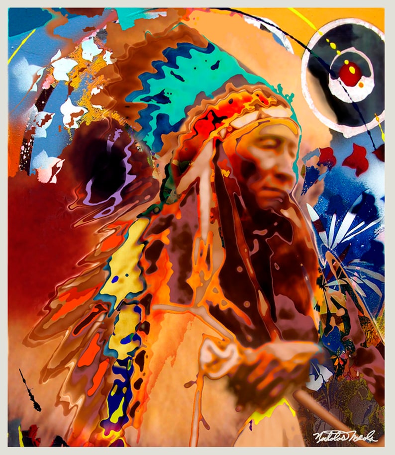 Oglala Chief - Lakota Society - on Canvas by Nicholas Meola Art - Etsy UK
