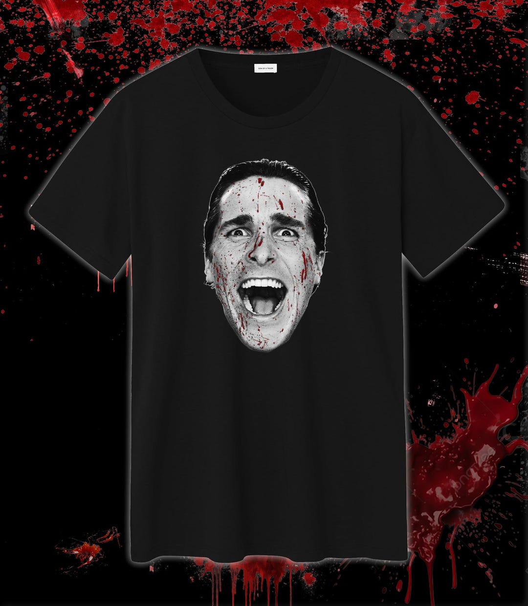 AMERICAN PSYCHO Christian Bale Patrick Bateman T-shirt Hand Screened ...