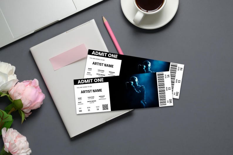 Editable Concert Ticket Template | Printable Event Gift (canva) - Etsy