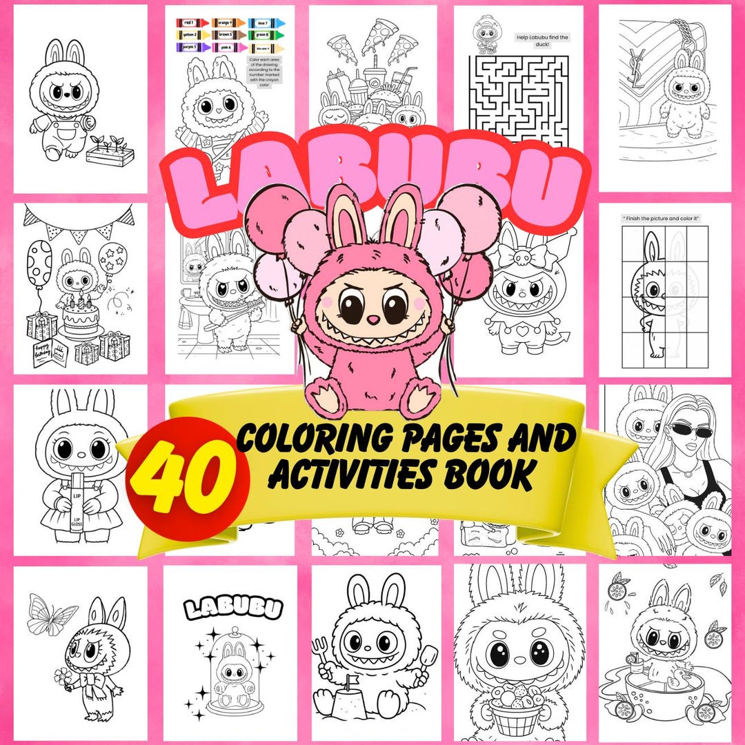 Labubu Coloring Book, Relax & Unleash Creativity, Labubu Pages for ...