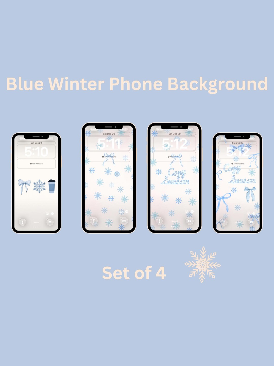 Blue Winter Phone Background - Etsy