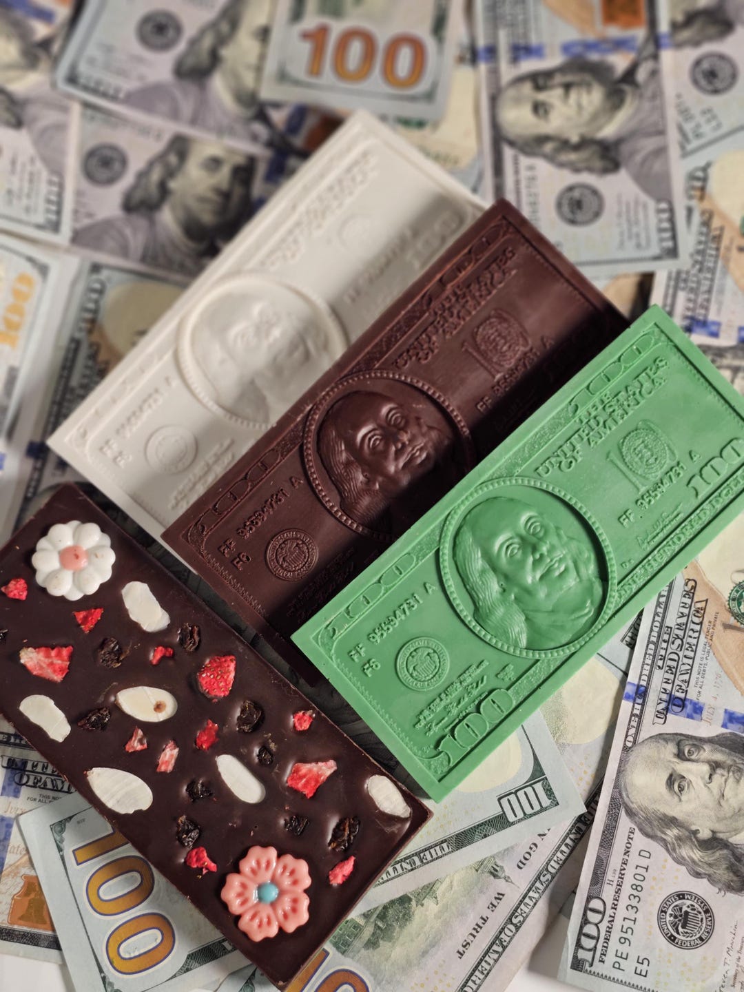 Chocolate Bar, 100 Bill Chocolate, 2 Layers, Made by Order, Attracts ...