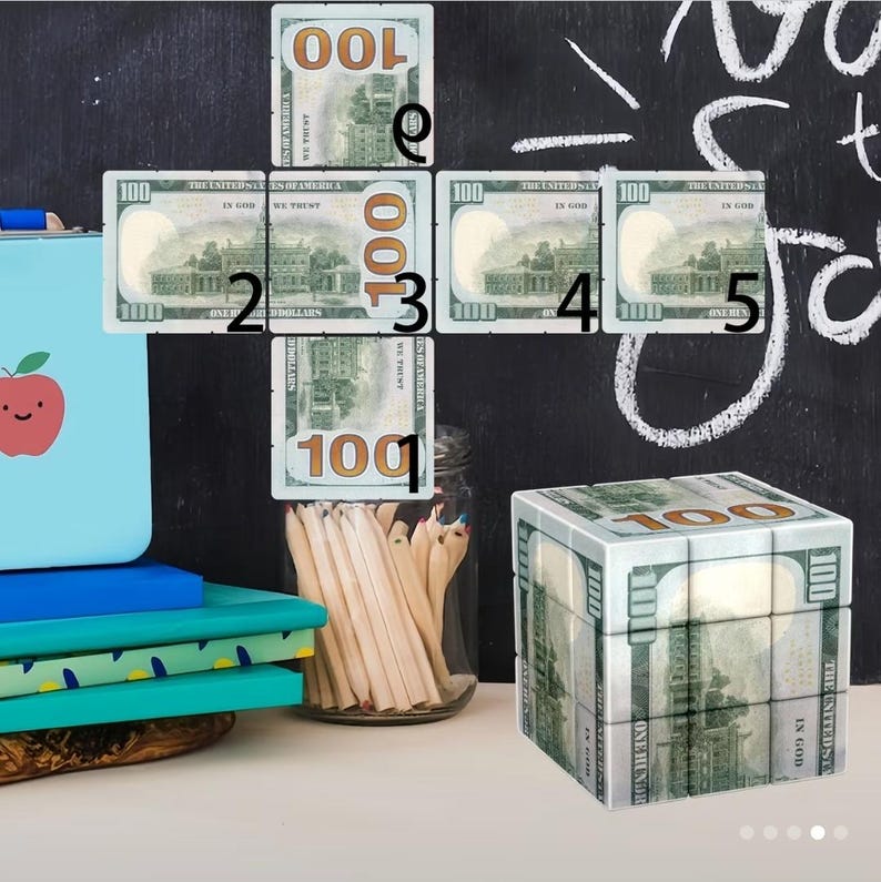 100 Dollar Bill Magic Cube Puzzle, Novelty Brain Teaser - Etsy