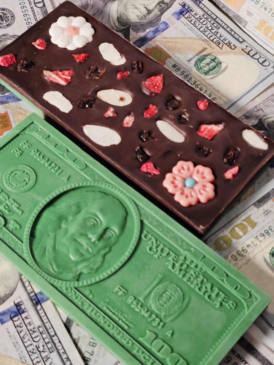 Mint Chocolate Bar, 100 Bill Chocolate, 2 Layers, Made by Order ...