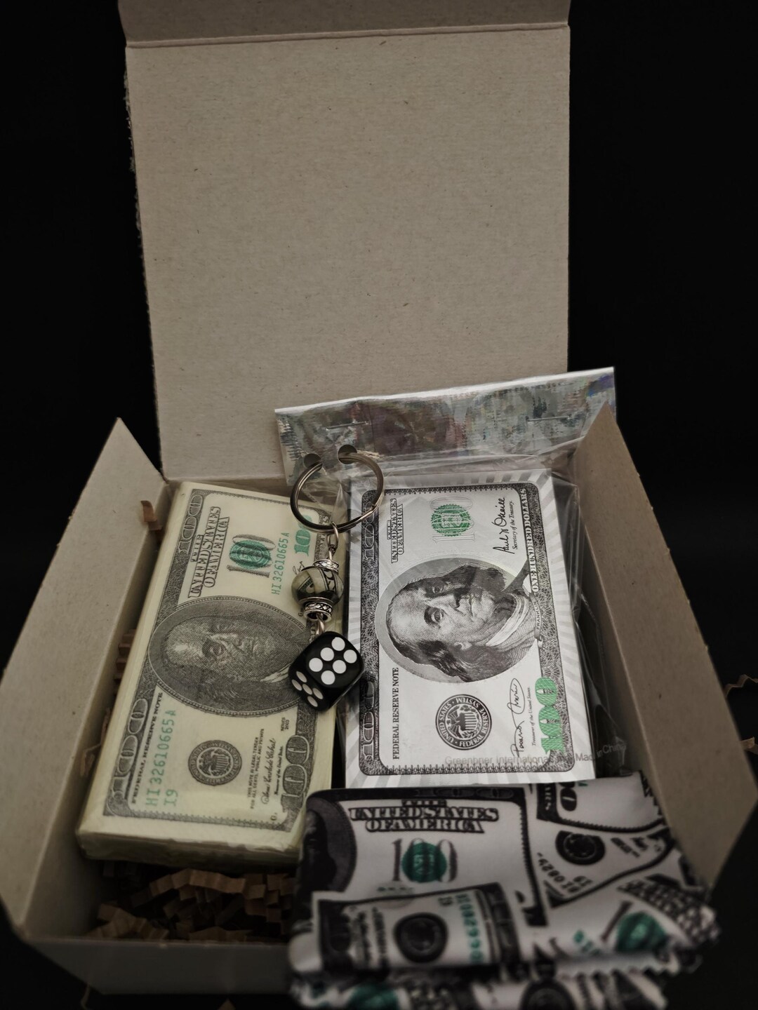100 Bill Gift Box | Playful Gift Set | Goodluck Keychain Gift | Poker ...