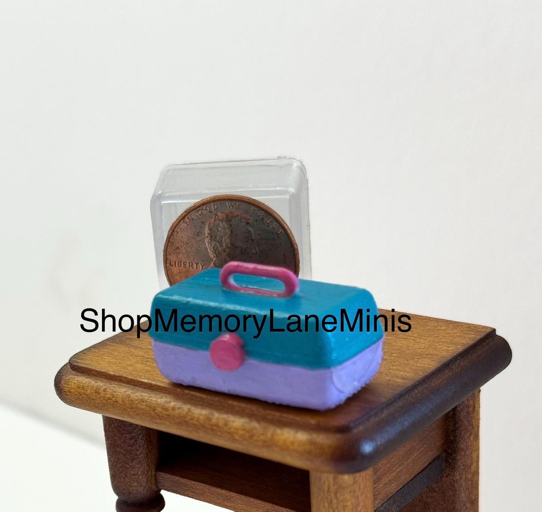Miniature Caboodle Makeup Case | 1:12 Scale Dollhouse Accessory | 90s ...