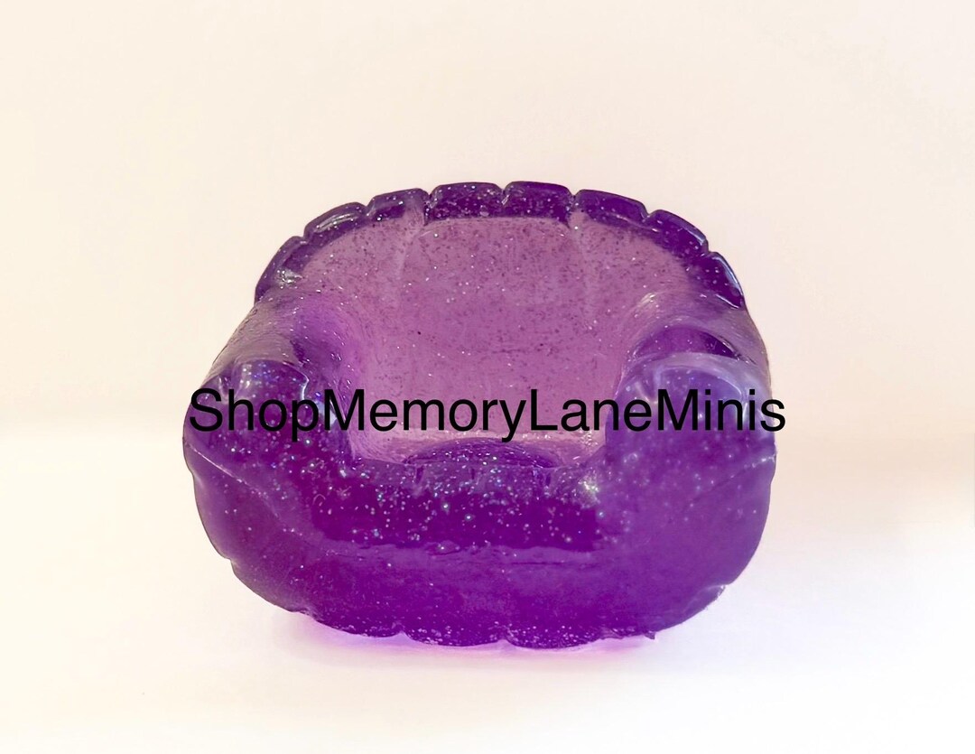 Miniature Purple Glitter Inflatable-style Chair | 1:12 Scale Dollhouse ...