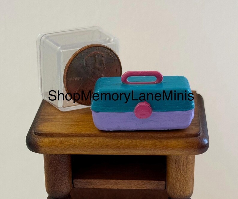 Miniature Caboodle Makeup Case | 1:12 Scale Dollhouse Accessory | 90s ...