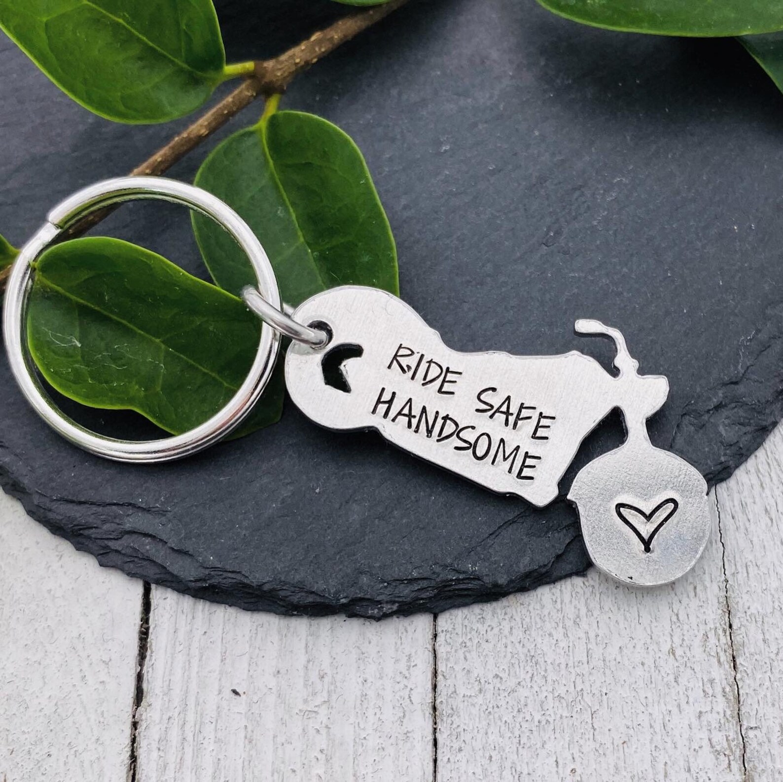 Motorcycle Keychain "ride SAFE Handsome" by Eight9designs - Etsy