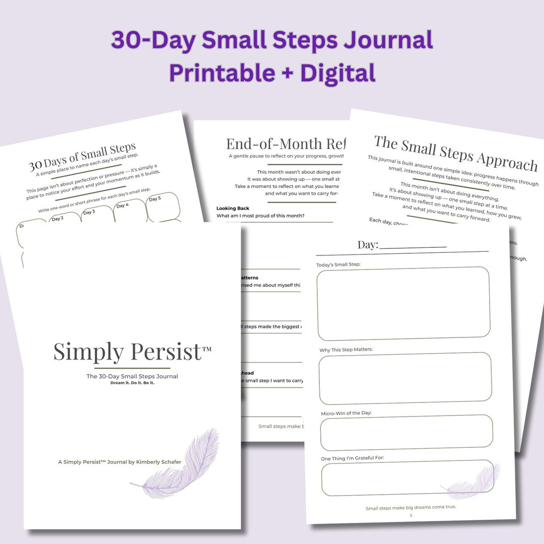 30-day Small Steps Journal Bundle | Printable & Digital Daily Journal ...