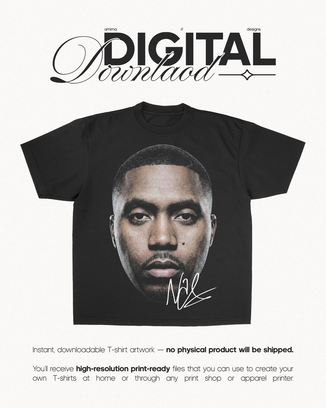 Nas Graphic Tee Design – High-res PNG (DTF/DTG) (digital Download) - Etsy