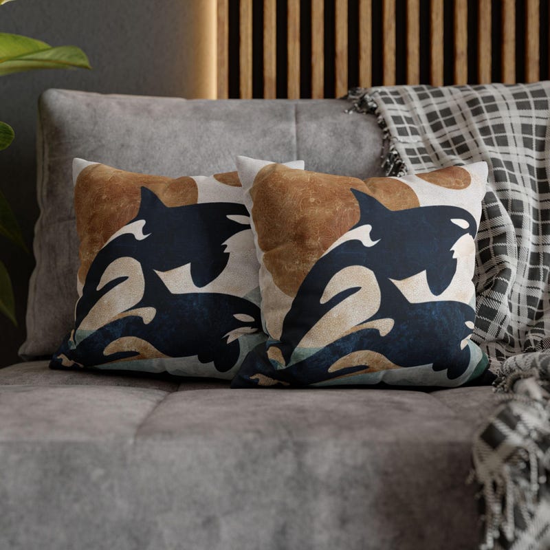 Orca Throw Pillows - Etsy