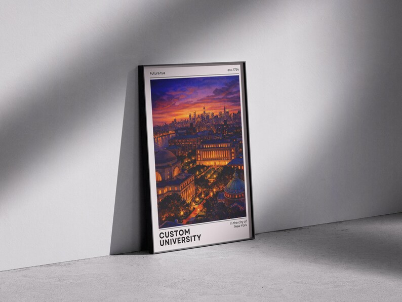Custom College University Campus Artwork Graduation Gift Wall Decor - Etsy