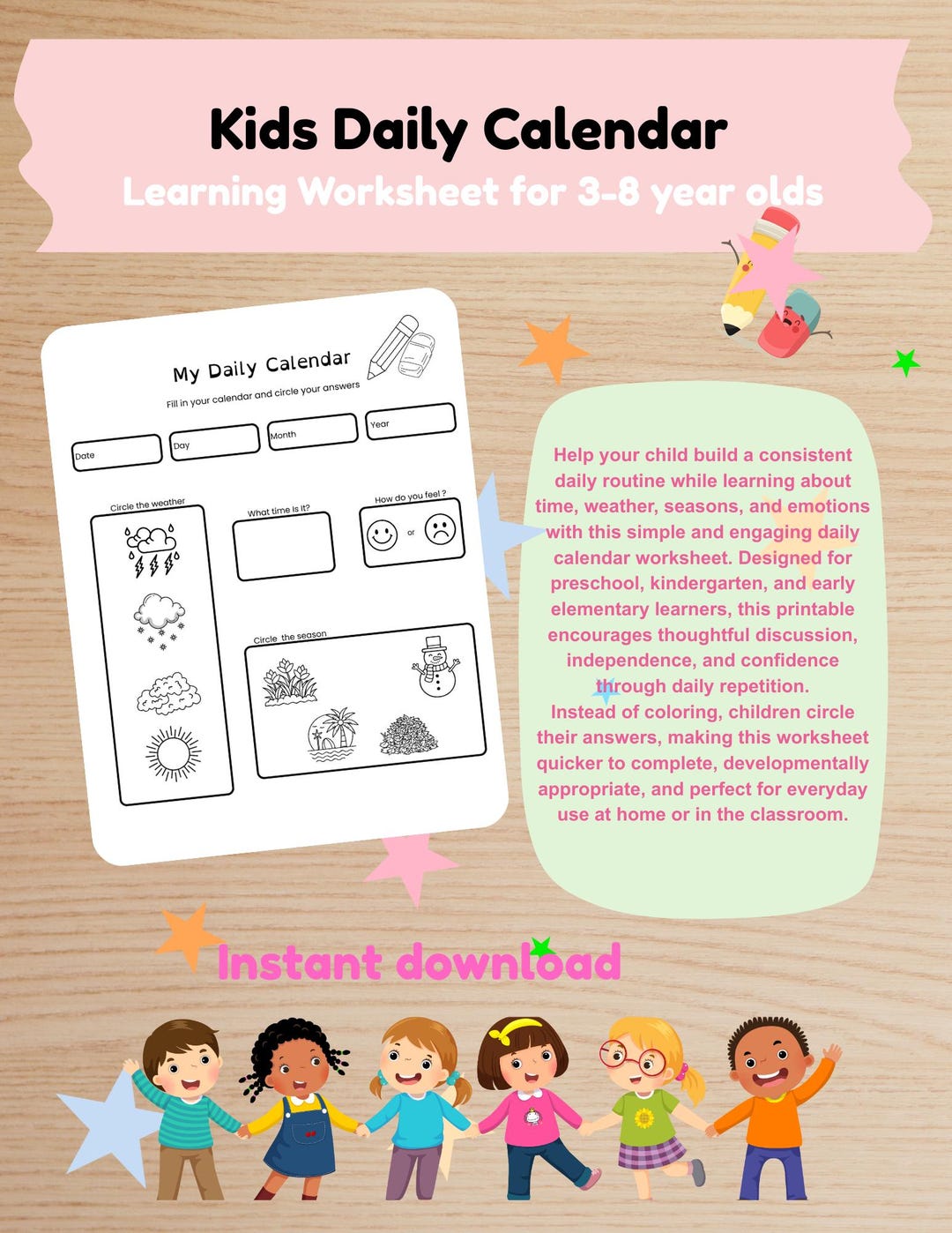 My Daily Calendar Printable - Etsy