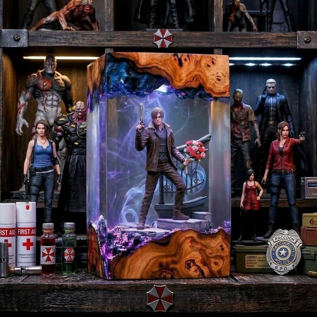 Leon S Kennedy Resin Lamp, Resident Evil 9 Requiem, Epoxy Night Light ...