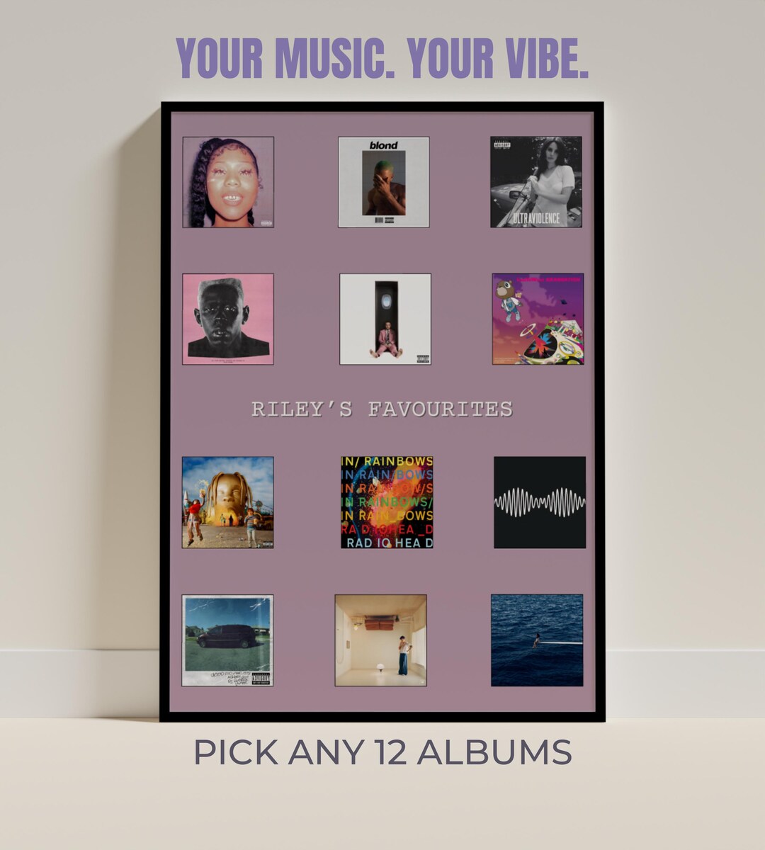 Custom 12 Album Poster | Coquette Room Decor | Pink Bow Aesthetic Print ...