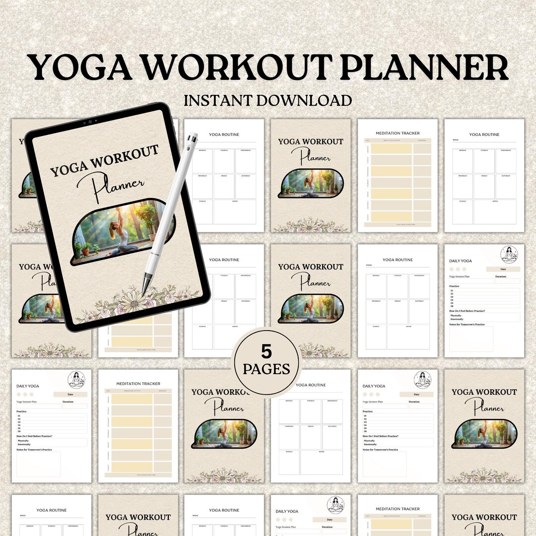 Yoga Workout Planner | Daily Practice Log and Meditation Journal ...