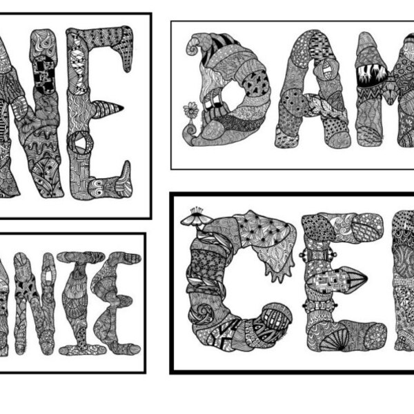 Zentangle Name Art - Etsy
