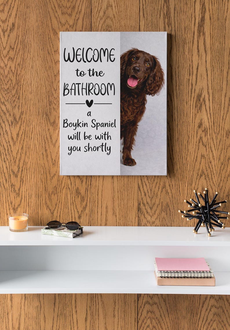 Boykin Spaniel Bathroom Poster, Welcome Sign, Funny Toilet Decor ...