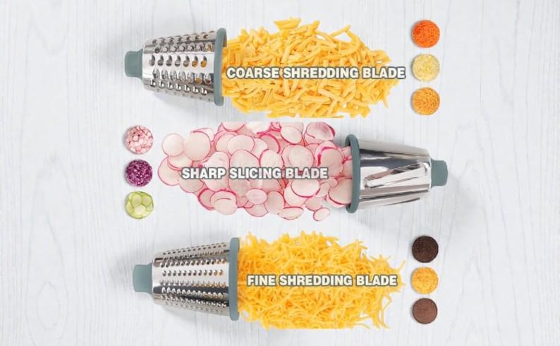 3 in 1 Rotary Cheese Grater, Manual Vegetable Slicer, Stainless Steel ...