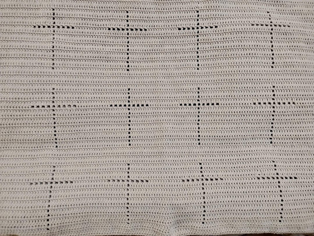 Pattern for Filet Crochet Cross Afghan Throw Blanket - Etsy