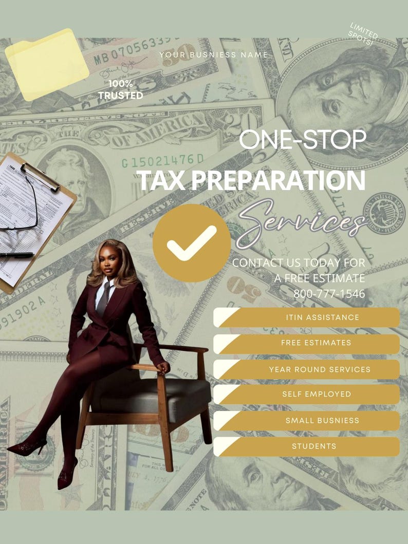Tax Preparer Flyer Template - Etsy