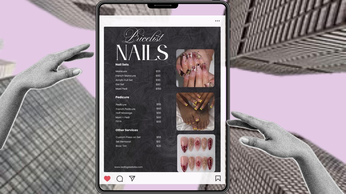 Nail Stylist Menu Template - Etsy