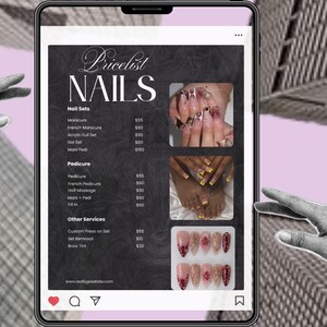 Nail Stylist Menu Template - Etsy
