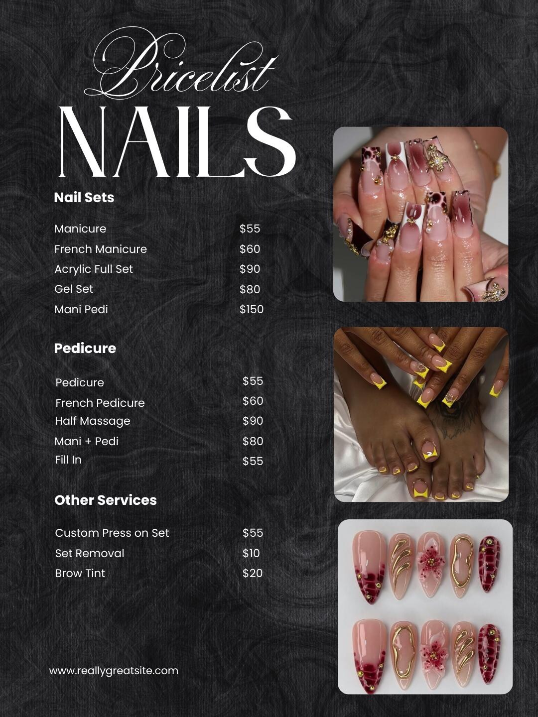 Nail Stylist Menu Template - Etsy