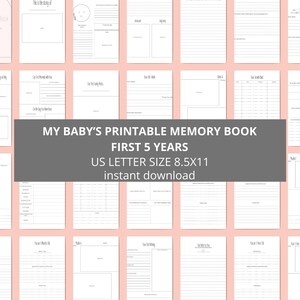 Baby's First Memory Book Printable | 87 Pages | Digital Baby Memory ...